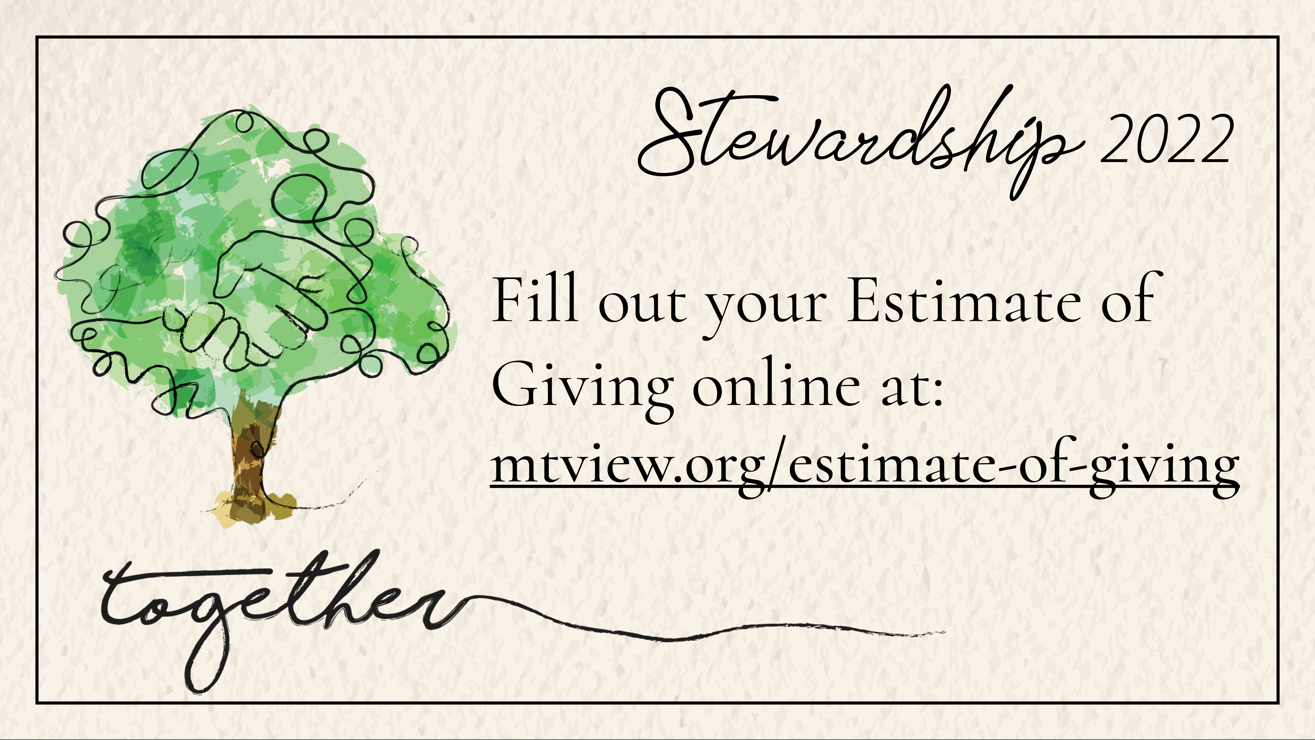 Announcement slide Stewardship - Mountain View United Methodist Church